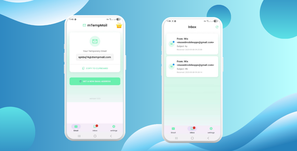 Temporary Disposable Email Address Flutter app, Trash Mails API by maxedmobileapps